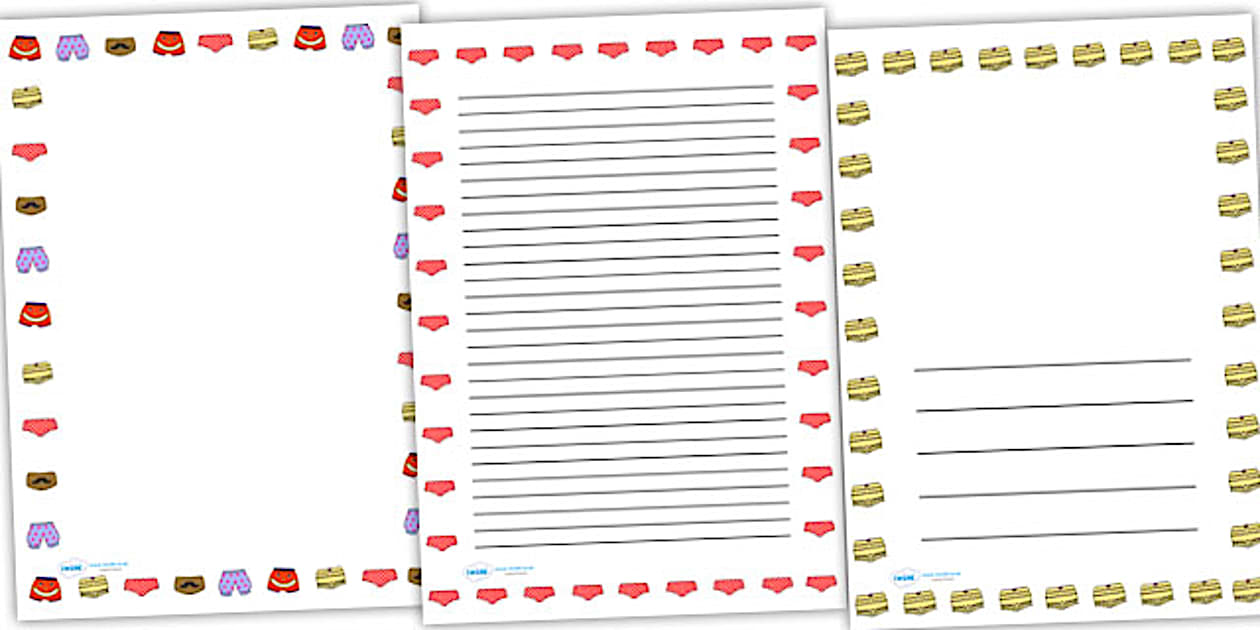 Editable Story Page Borders to Support Teaching on Pants