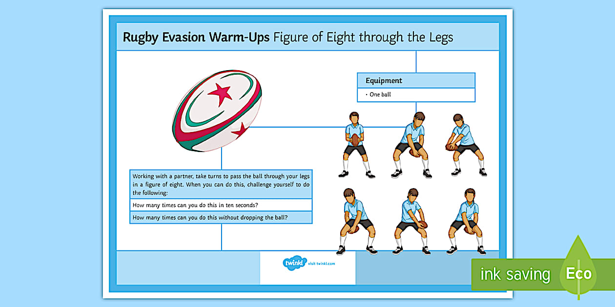 Rugby Warm-up: Figure of Eight through the Legs Card