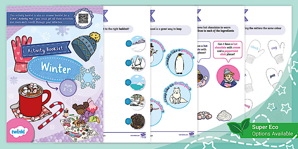 Winter Activity Booklet (3 to 5 Years) (teacher made)