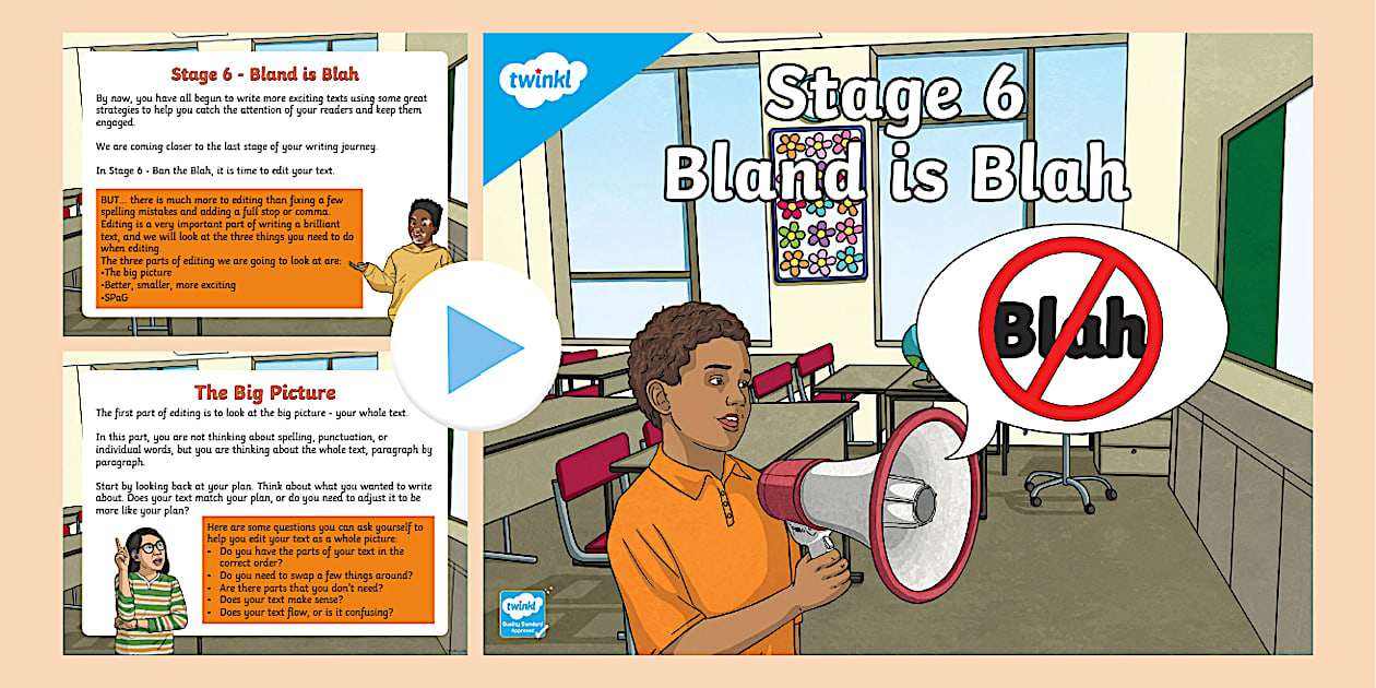 Stage 6 - Bland is Blah PowerPoint Ι Stages of Writing