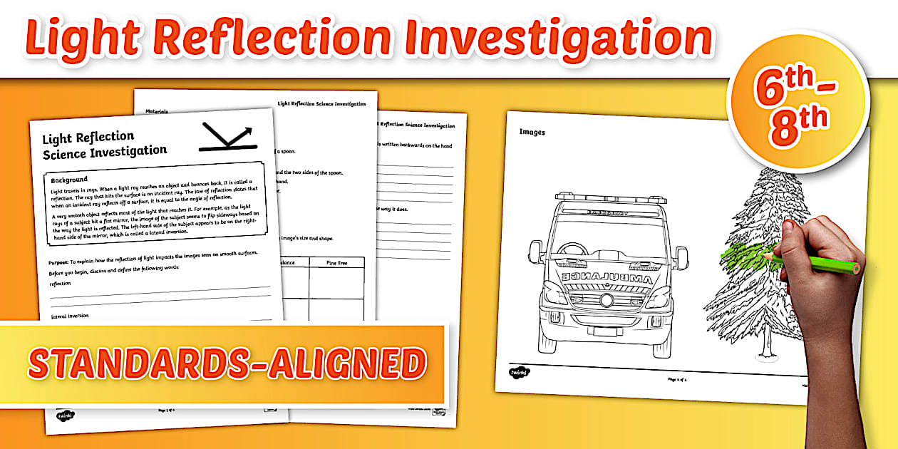 Light Reflection Science Investigation for 6th-8th Grade