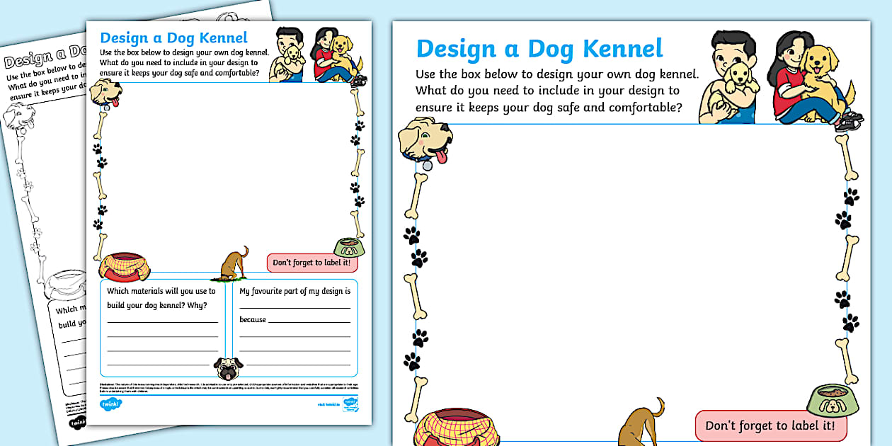 Design a Dog Kennel Worksheet (teacher made) - Twinkl