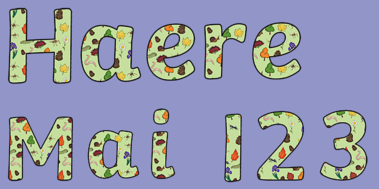 Nature-Themed Nau Mai Haere Mai ki te Rūma Display Cut-Outs