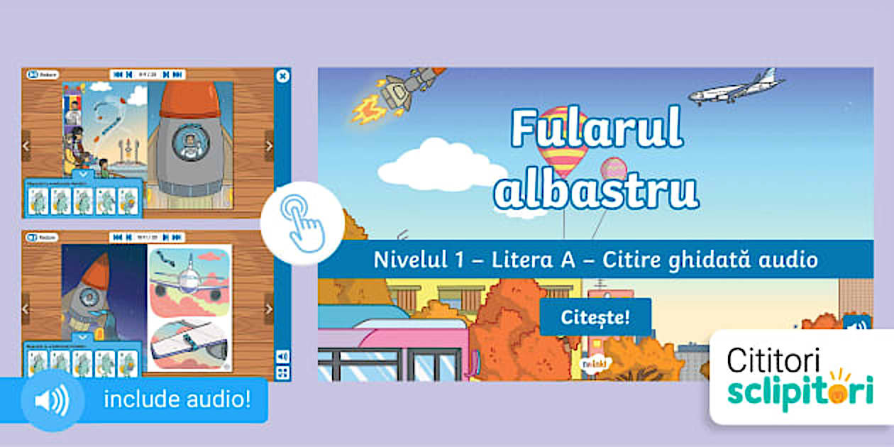 Litera A Fularul albastru Citire după imagini întrebări audio