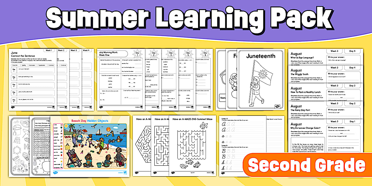 Second Grade Summer Learning Pack | Review, Prep & Fun