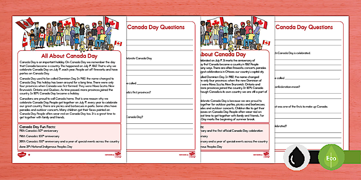 Canada Day Reading Comprehension | Primary Resources