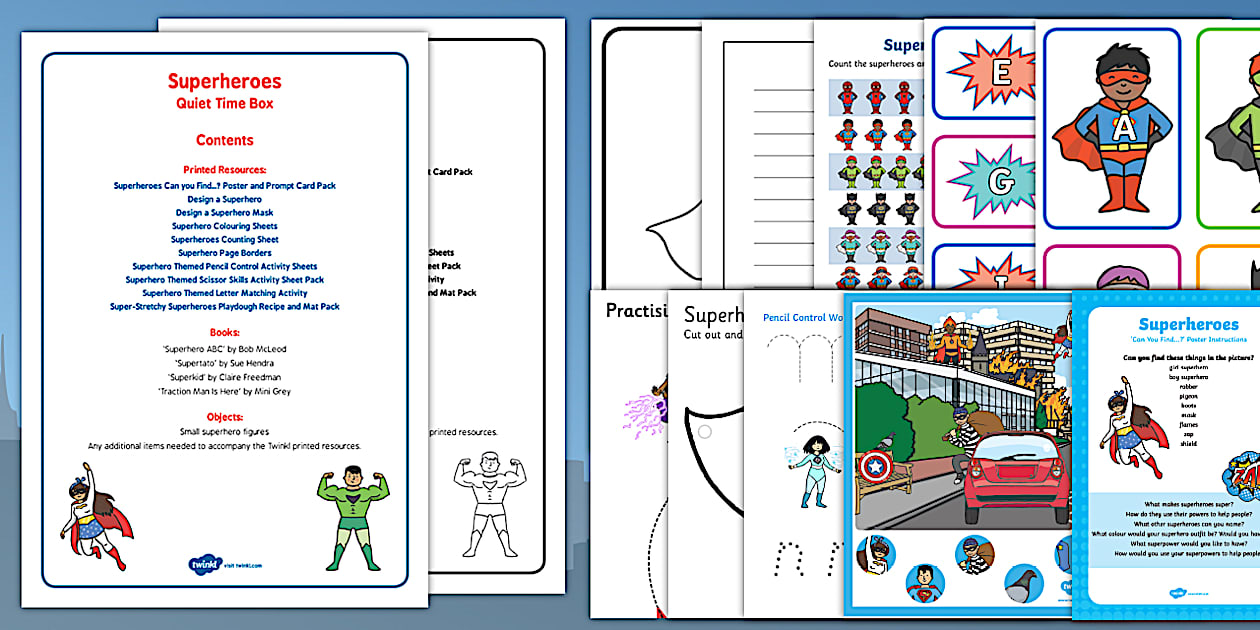 Superheroes Quiet Time Box - calm box (teacher made)