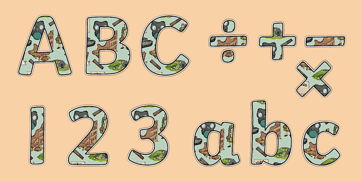 Cursive World War Two Display Lettering - Twinkl