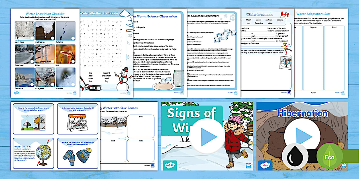Winter Weather Worksheet I Winter in Canada Resources