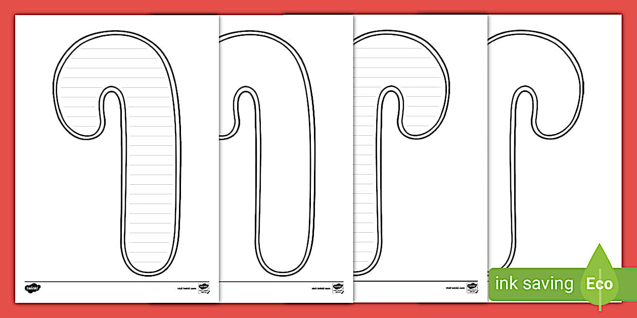 Candy Cane Writing Template (teacher made) - Twinkl