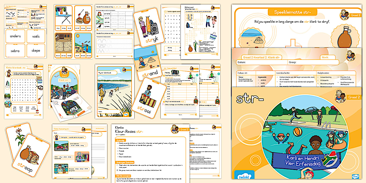 Graad 2 Klanke Hulpbronpakket: str- (Teacher-Made) - Twinkl