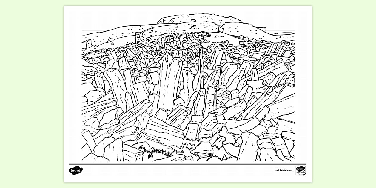 Jagged Standing Rocks Colouring Sheet | Colouring Sheets