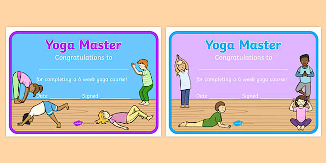 6-Week Yoga Course Certificates | Parents Wellbeing Resource