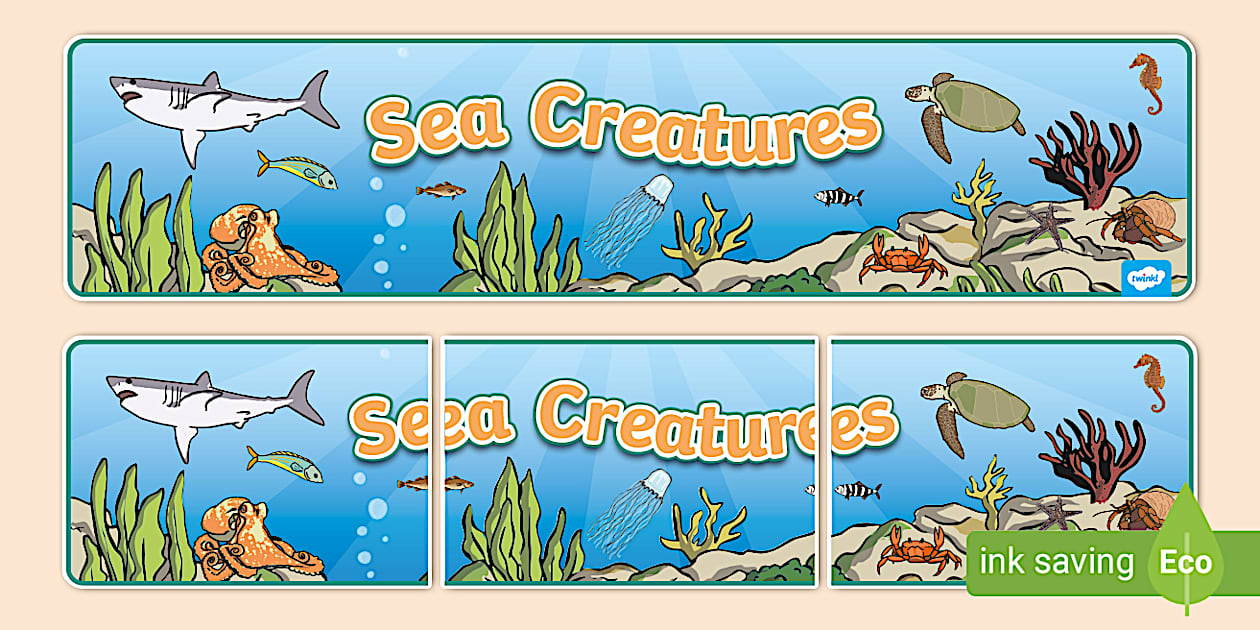 Sea Creatures Banner (ティーチャーメイド) - Twinkl