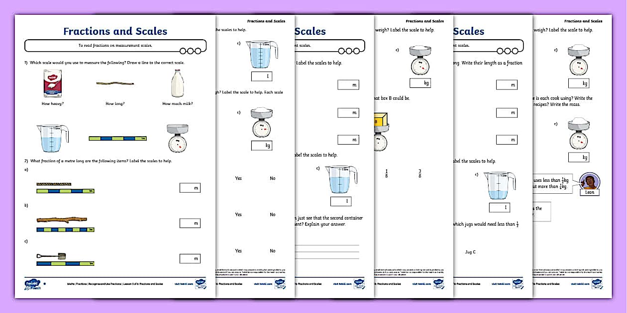 👉 Fractions and Scales Differentiated Maths Worksheets