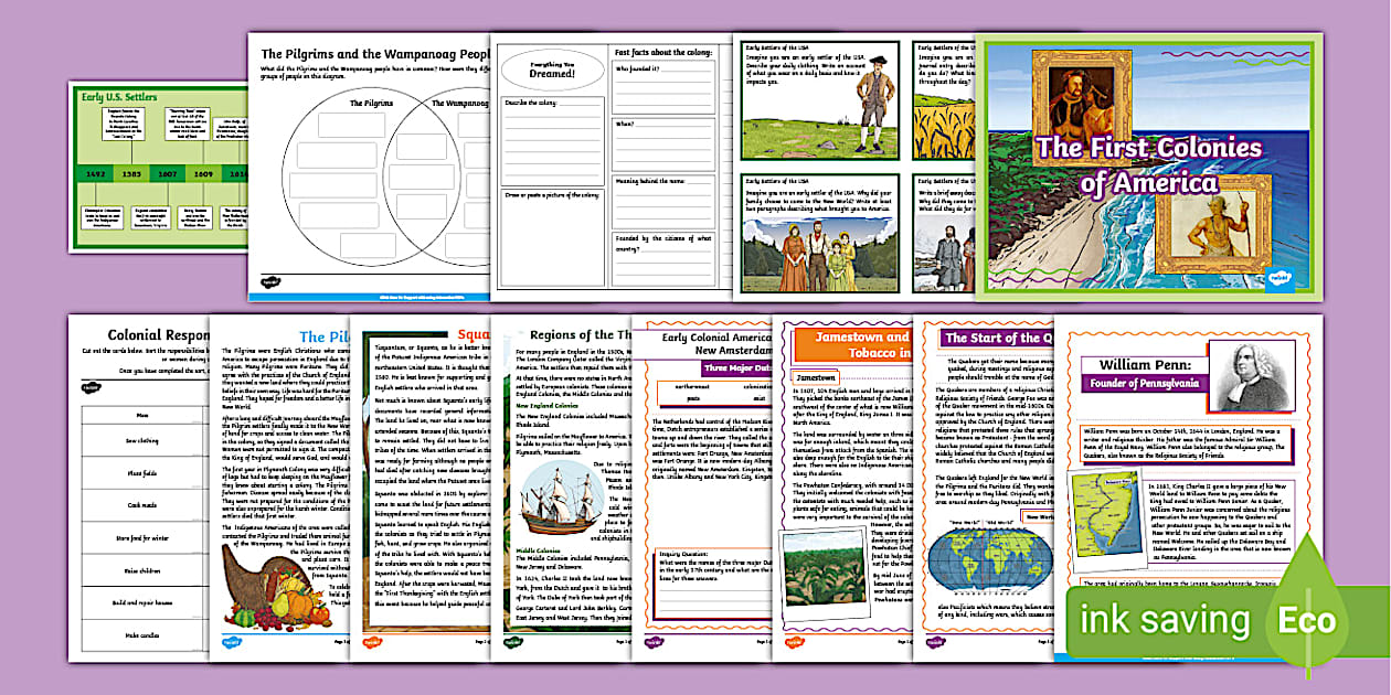 Colonial America Activity Pack (teacher made) - Twinkl