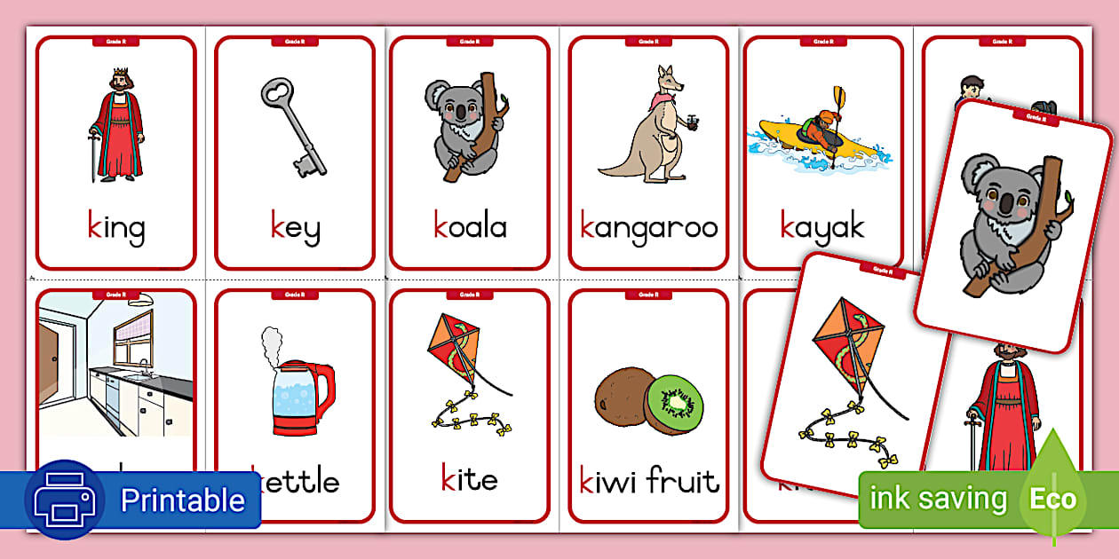 Gr. R Phonics K Flashcards (professor feito) - Twinkl