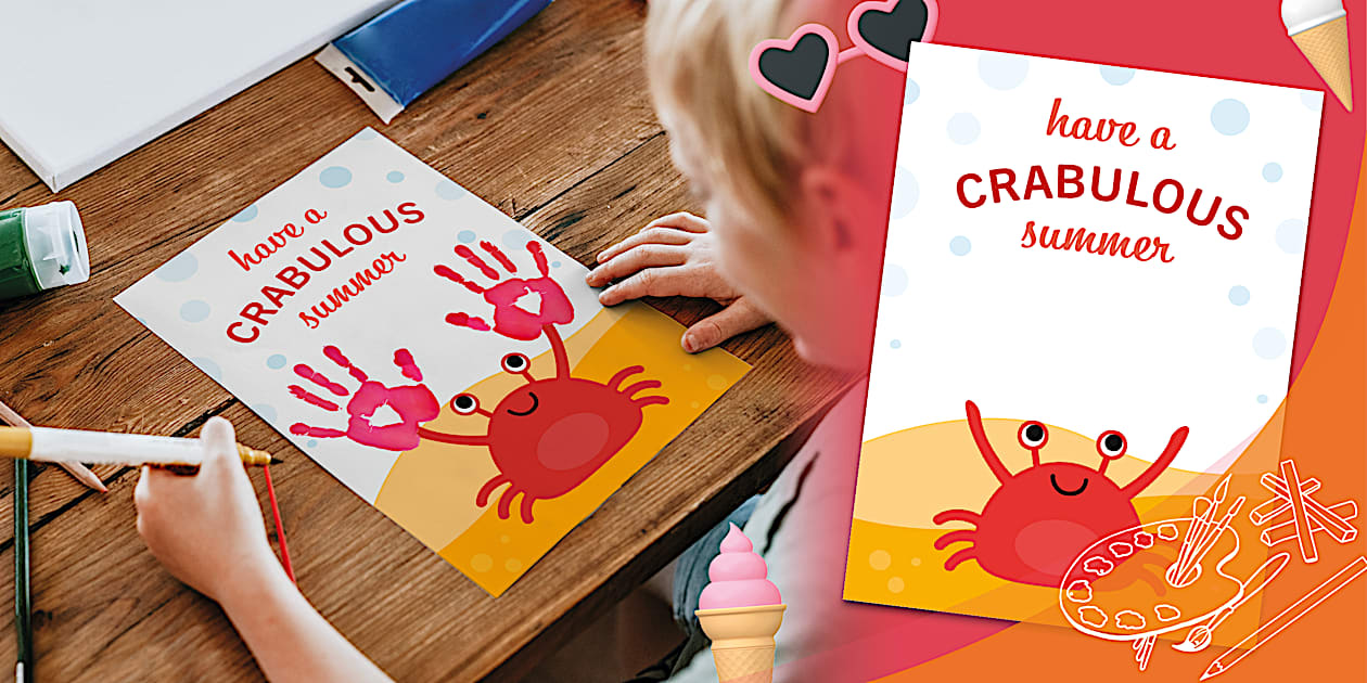 Have a Crabulous Summer Handprint Activity Poster - Twinkl