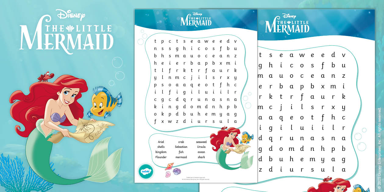 The Little Mermaid: Word Search