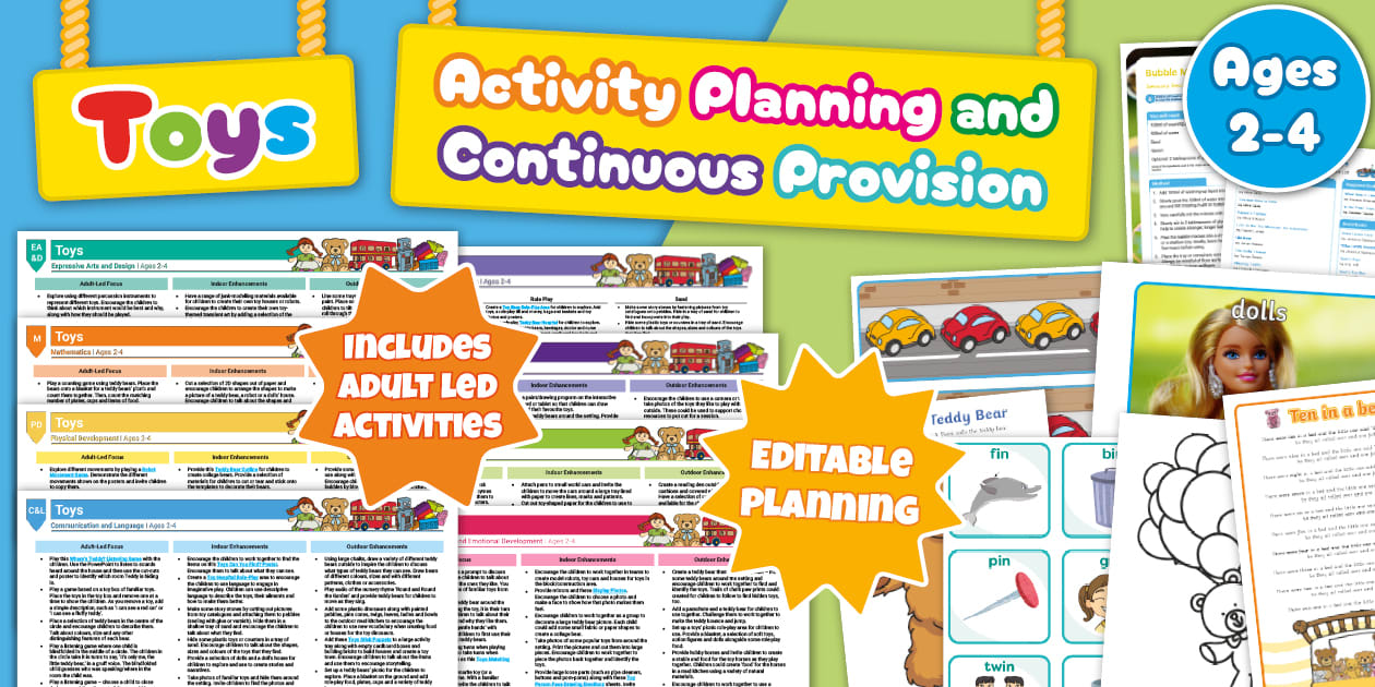 EYFS Toys Activity Planning & Provision Ideas Pack Ages 2-4