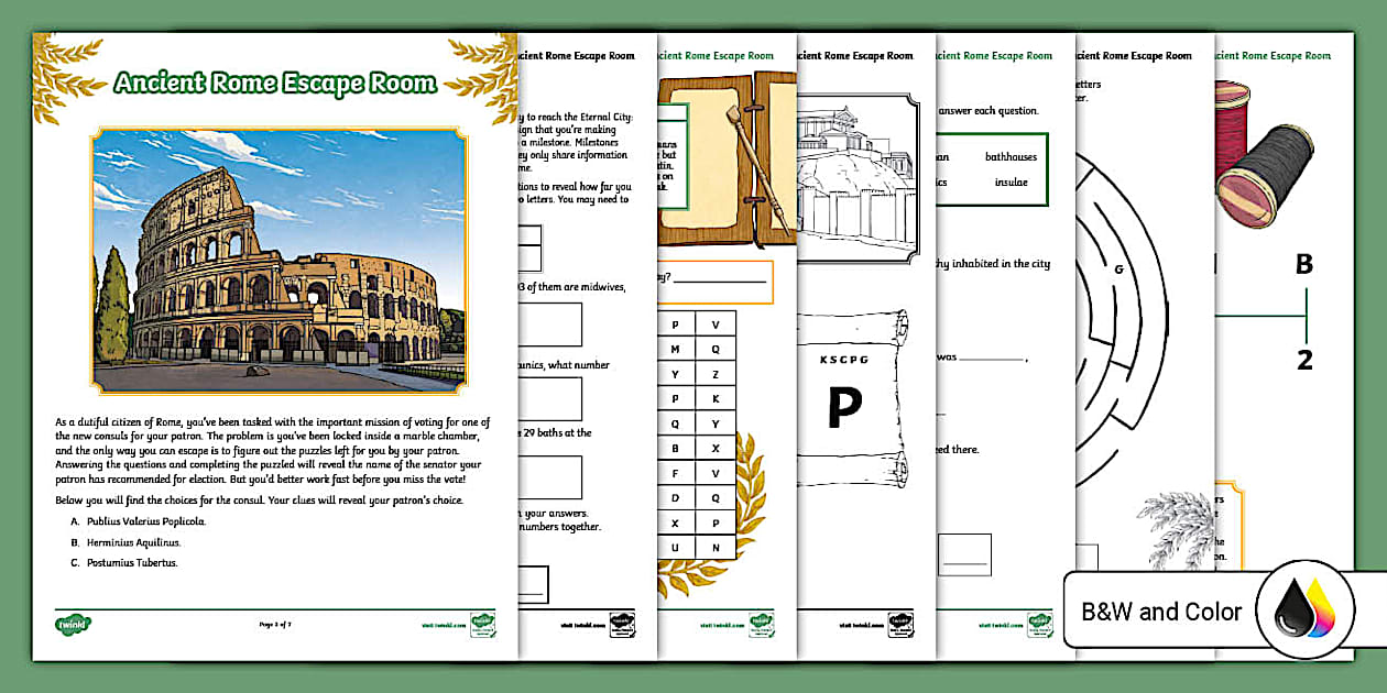 Fifth Grade Ancient Rome Cross-Curricular Escape Room