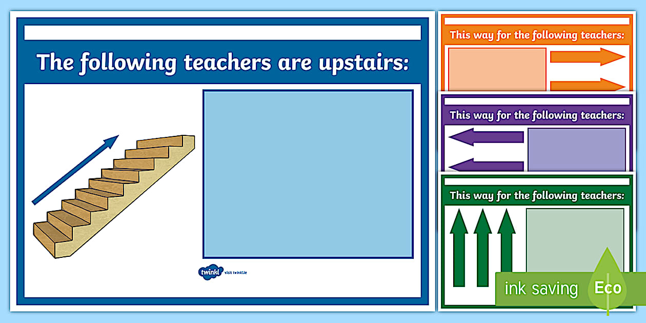 Directions to Teachers' Rooms Posters (teacher made)