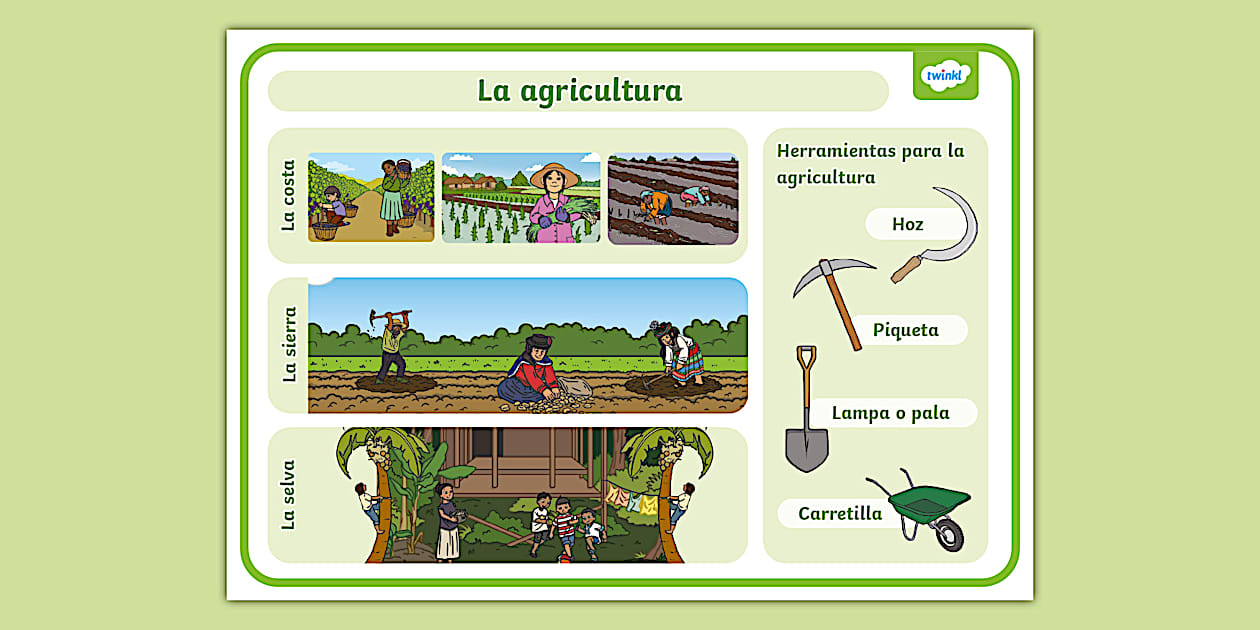 Lámina: La agricultura (teacher made) - Twinkl