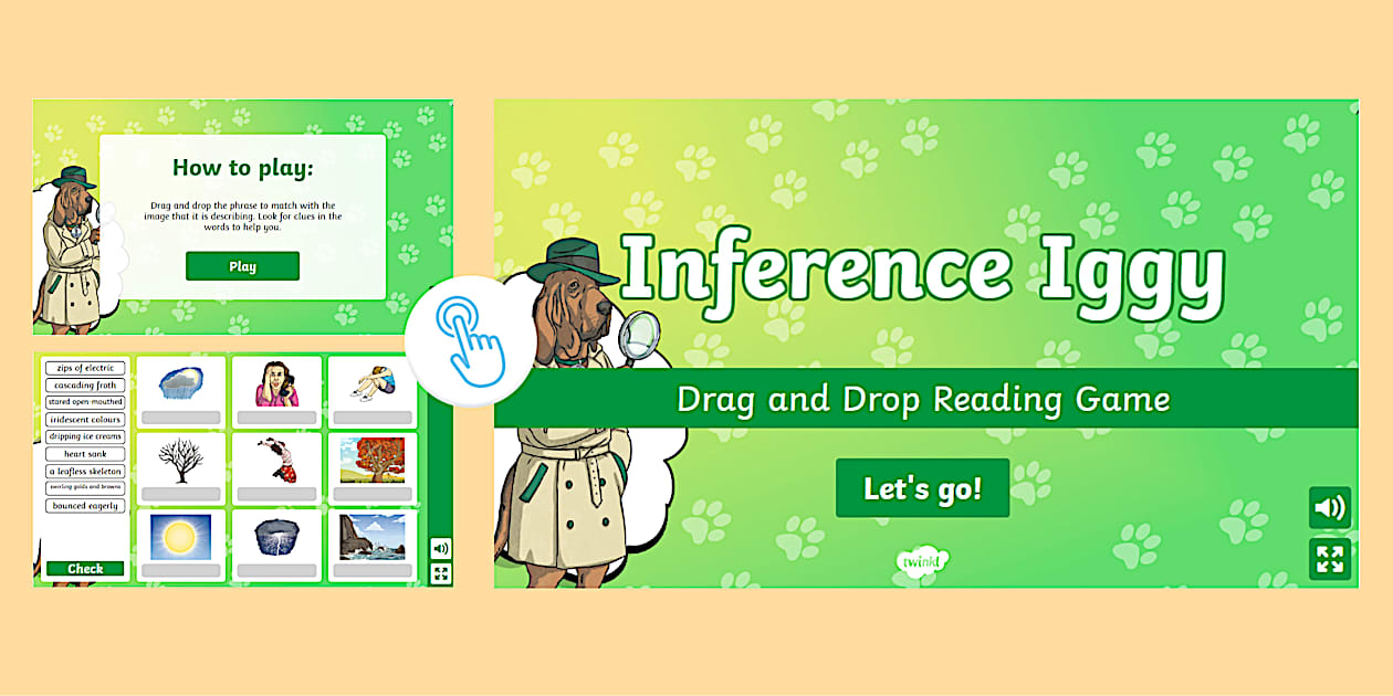 Inference Iggy Drag and Drop Reading Game - KS2 Revision