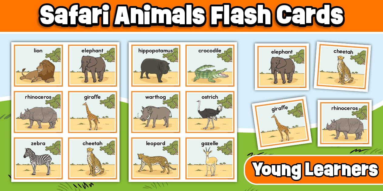 Safari Animals Flash Cards