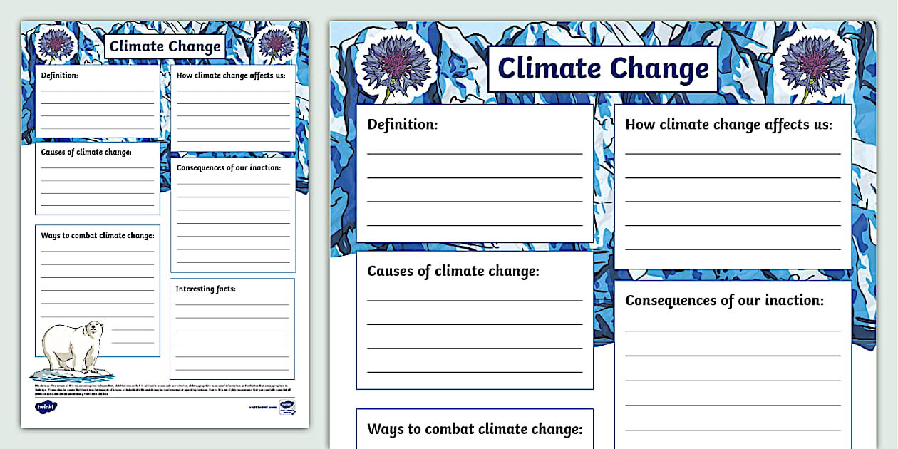 Climate Change Fact File Template (teacher made) - Twinkl