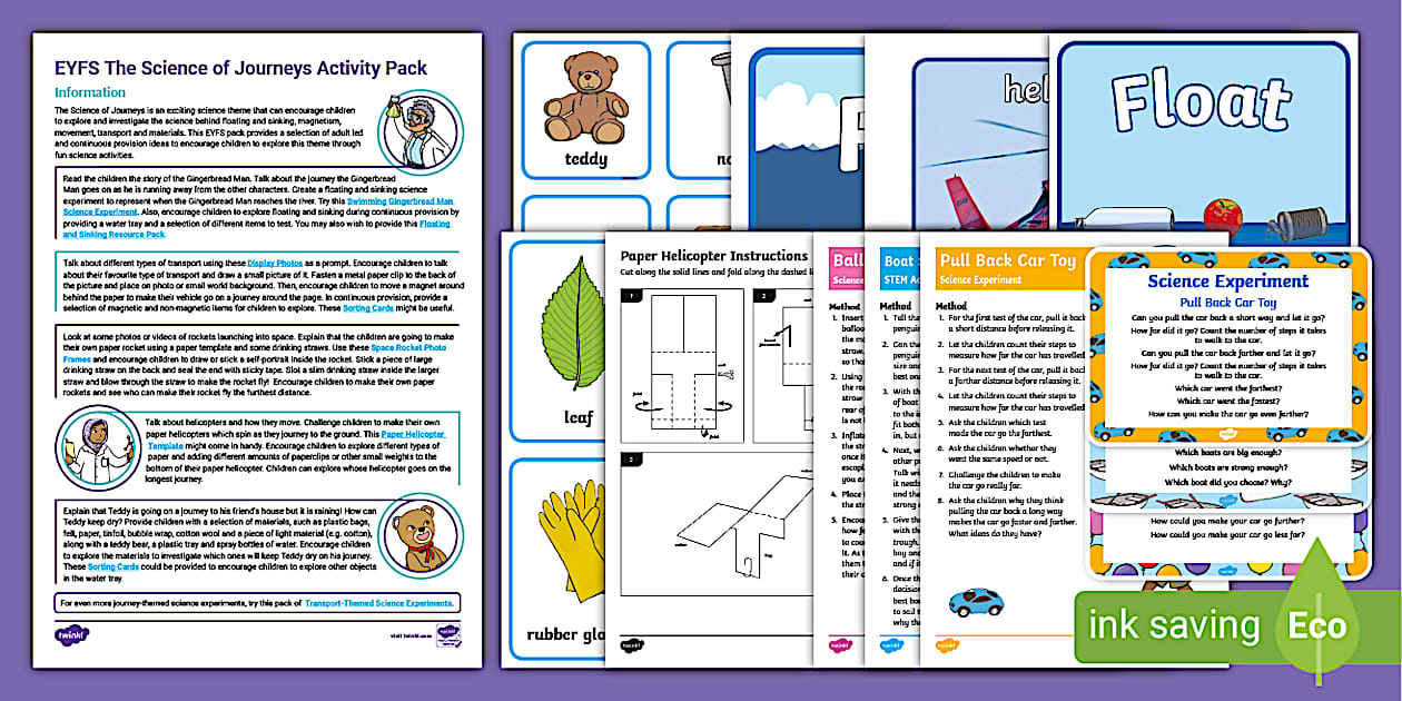 Kindergarten The Science of Journeys Activity Pack - Twinkl