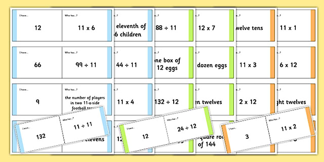 KS2 11 Times and 12 Times Table Loop Cards - Maths Activity