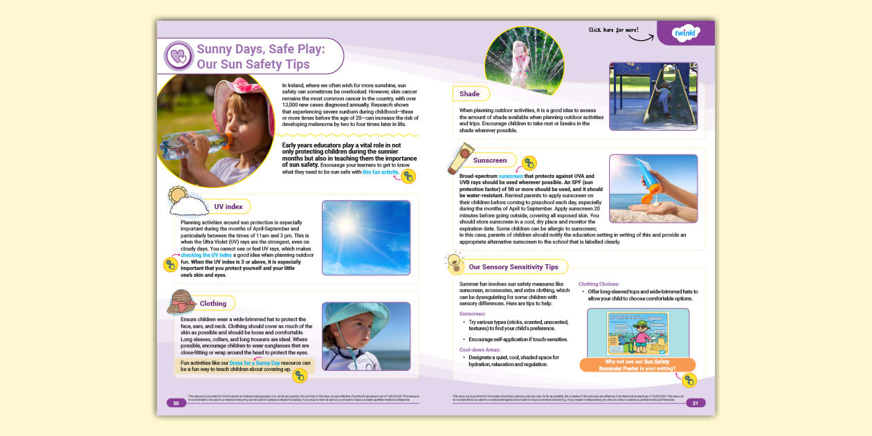 Sunny Days, Safe Play: Our Sun Safety Tips - Twinkl