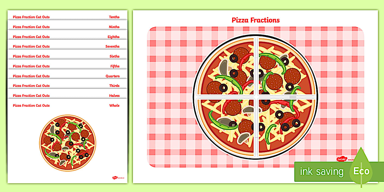 Pizza Fraction Cut-Outs (teacher made) - Twinkl