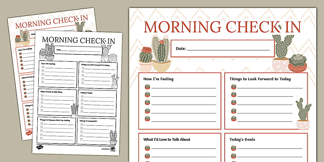 Succulents-Themed Morning Check-In Activity - Twinkl