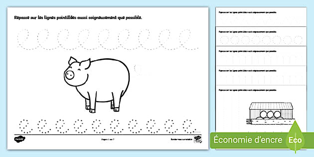 Ensemble de fiches de graphisme GS - Maternelle
