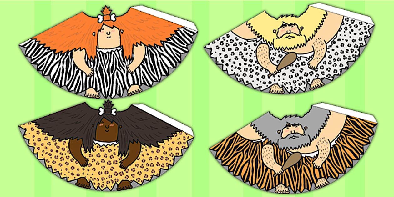 Black and White Stone Age Cone People (teacher made)