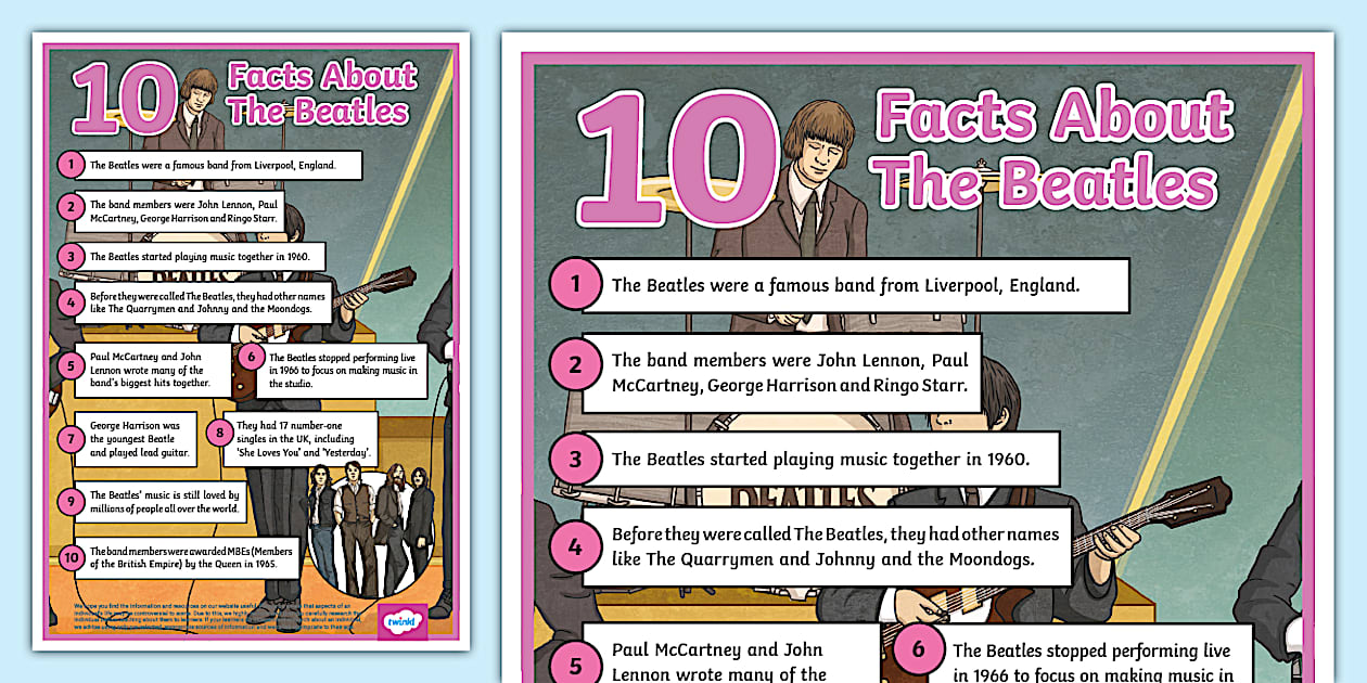 10 Facts About The Beatles Display Poster - Twinkl