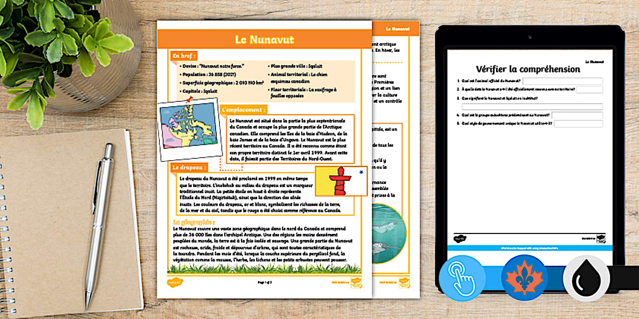 Nunavut Interactive Reading Comprehension French - Twinkl