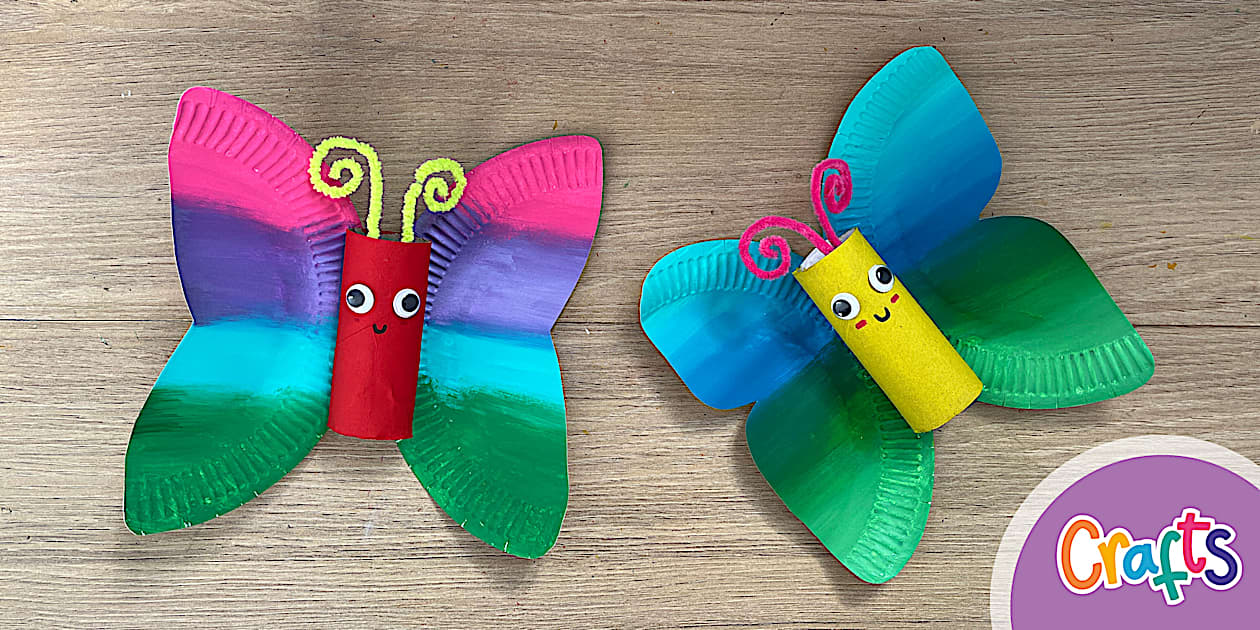 Manualidad: Mariposa con plato de papel - Twink Crafts