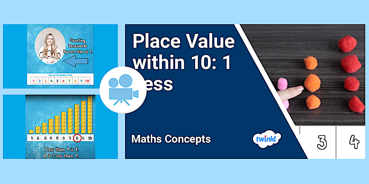 👉 Place Value within 10: 1 Less Maths Concepts Video