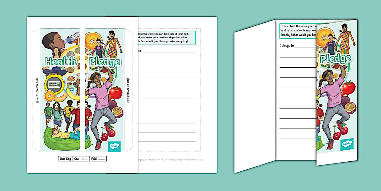 Health Pledge Folding Writing Template (Teacher-Made)