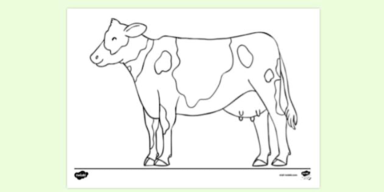 Dairy Cow Colouring Sheet (teacher made) - Twinkl