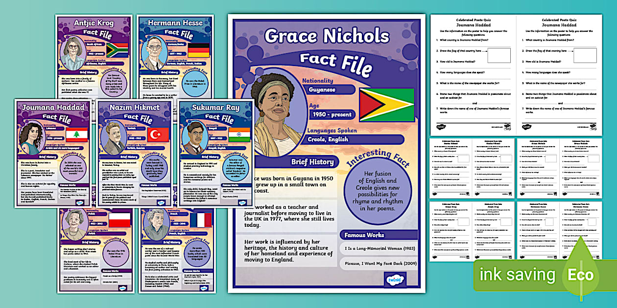 Celebrated Multilingual Poets Resource Pack (Teacher-Made)