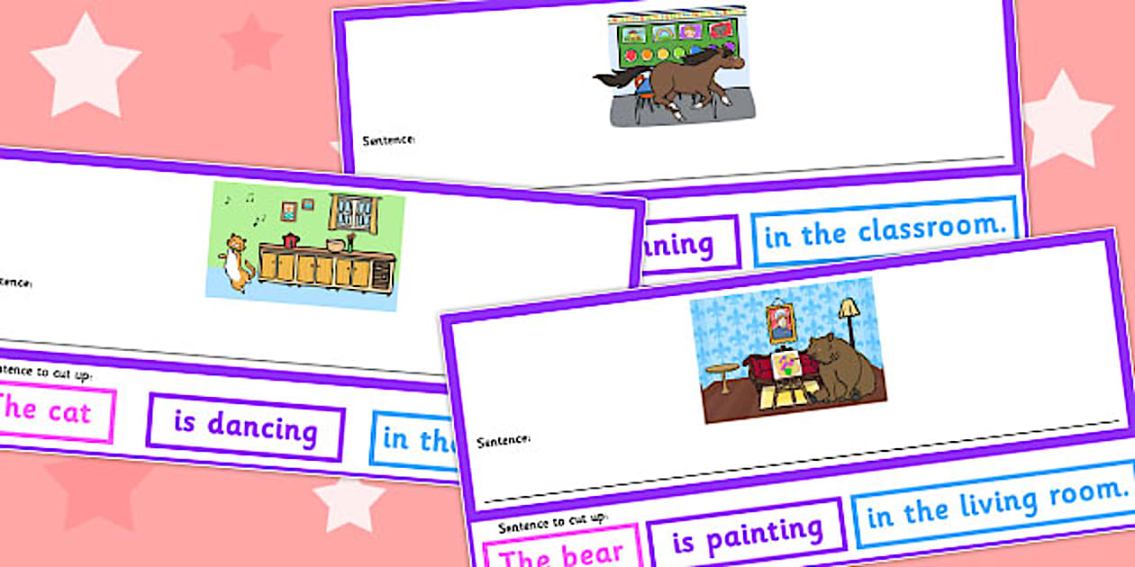 Editable Who, What Doing, Where? - Unusual Cut Up Sentences Activity