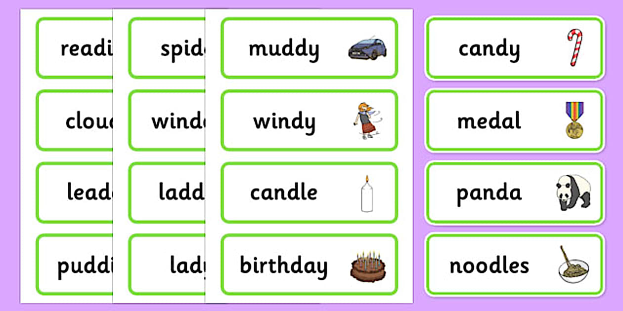 Editable Medial 'd' Word Cards (teacher made) - Twinkl