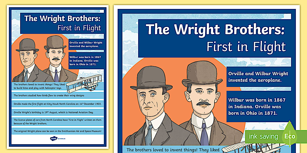 The Wright Brothers Poster (teacher made) - Twinkl