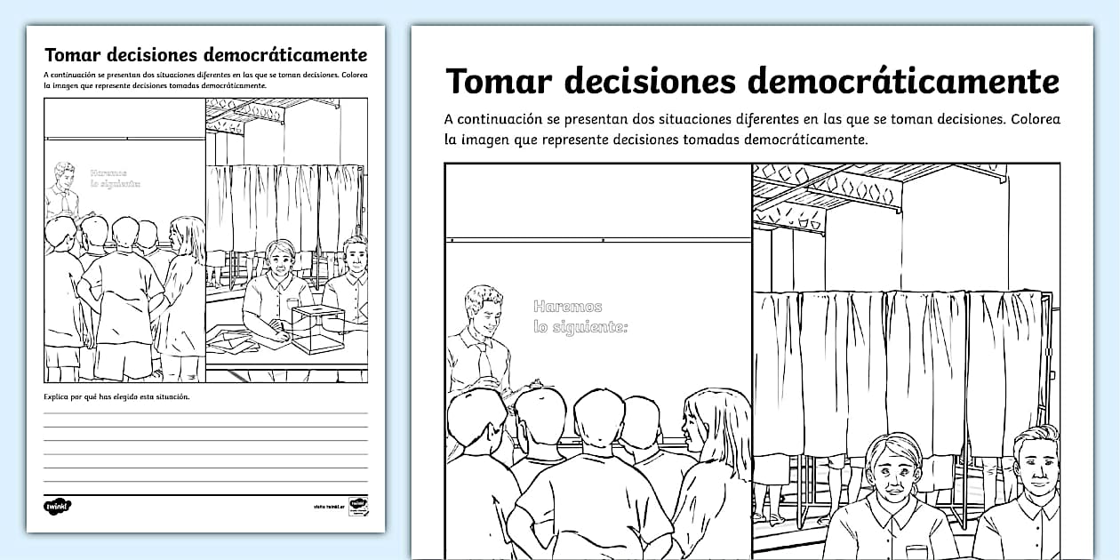 Hoja de actividad: Tomar decisiones democráticamente -Twinkl