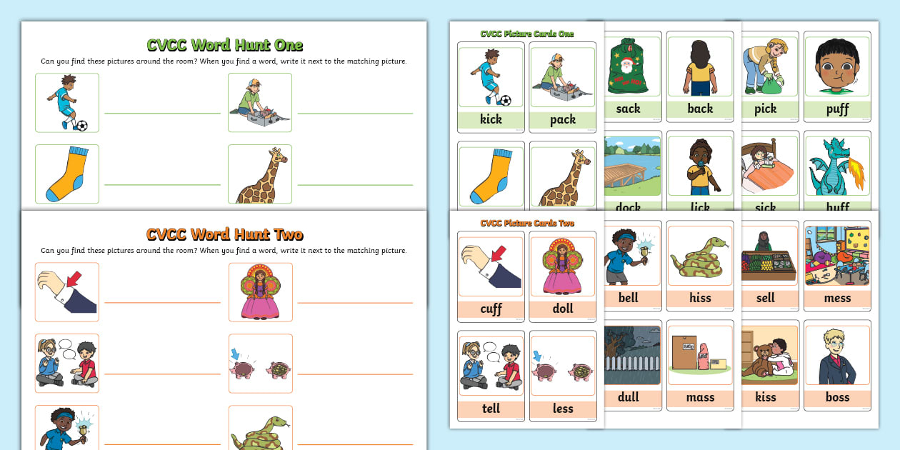 Write the Room CVCC Word Hunt Activity Pack (teacher made)