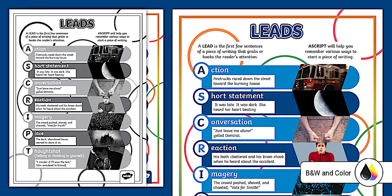 Eighth Grade - Lead Into Writing Poster (teacher made)